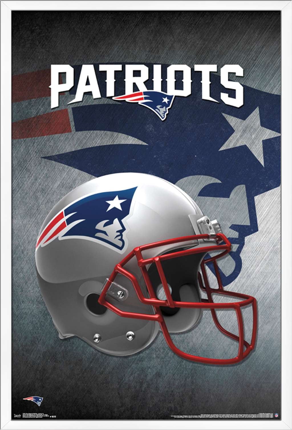 NFL New England Patriots - Helmet 16 Wall Poster, 22.375" x 34", Framed ...