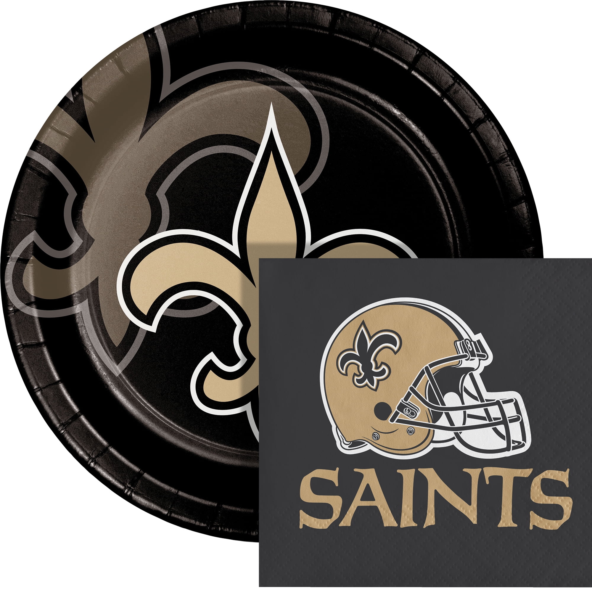 NFL New Orleans Saints 9" Paper Plate and 6.5" Napkin Party Kit 48 ...