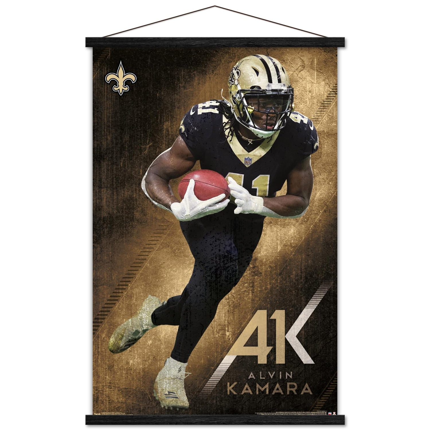 NFL New Orleans Saints - AlVin Kamara 19 Wall Poster with Wooden ...