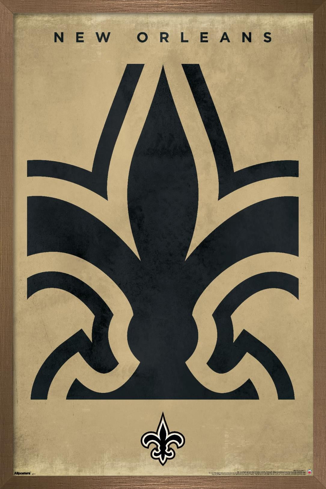 NFL New Orleans Saints - Logo 25 Wall Poster, 14.725" x 22.375" Framed ...