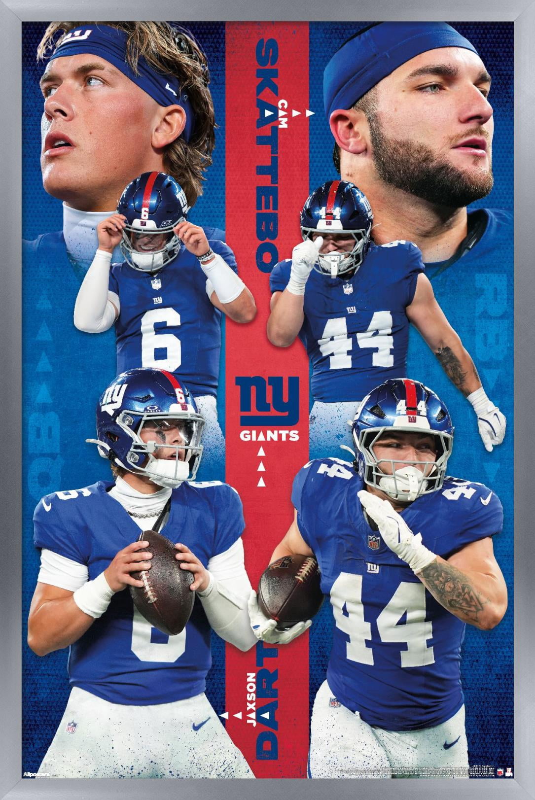 NFL New York Giants - Jaxson Dart & Cam Skattebo 25 Wall Poster, 14.725 ...