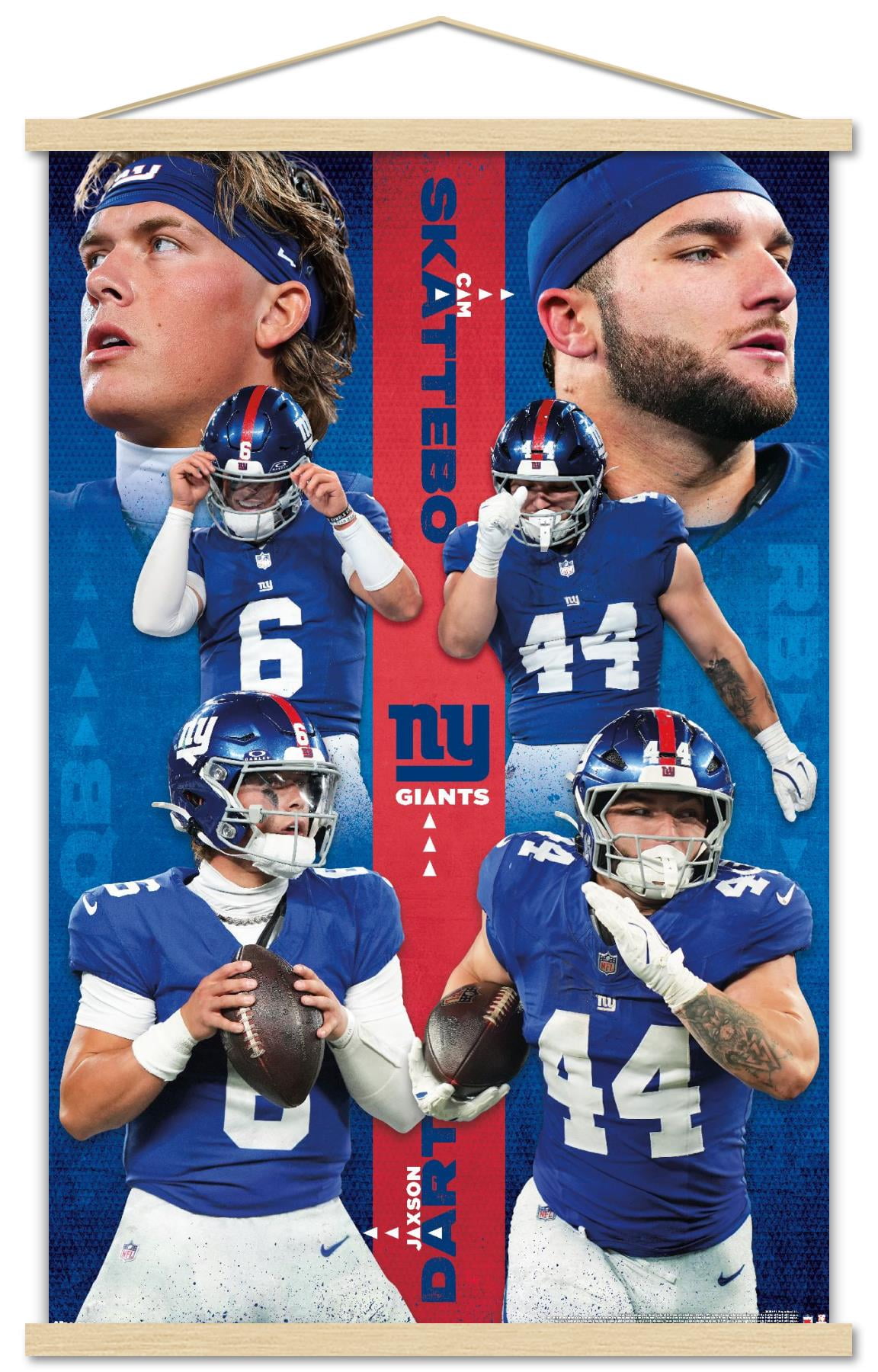 NFL New York Giants - Jaxson Dart & Cam Skattebo 25 Wall Poster with ...