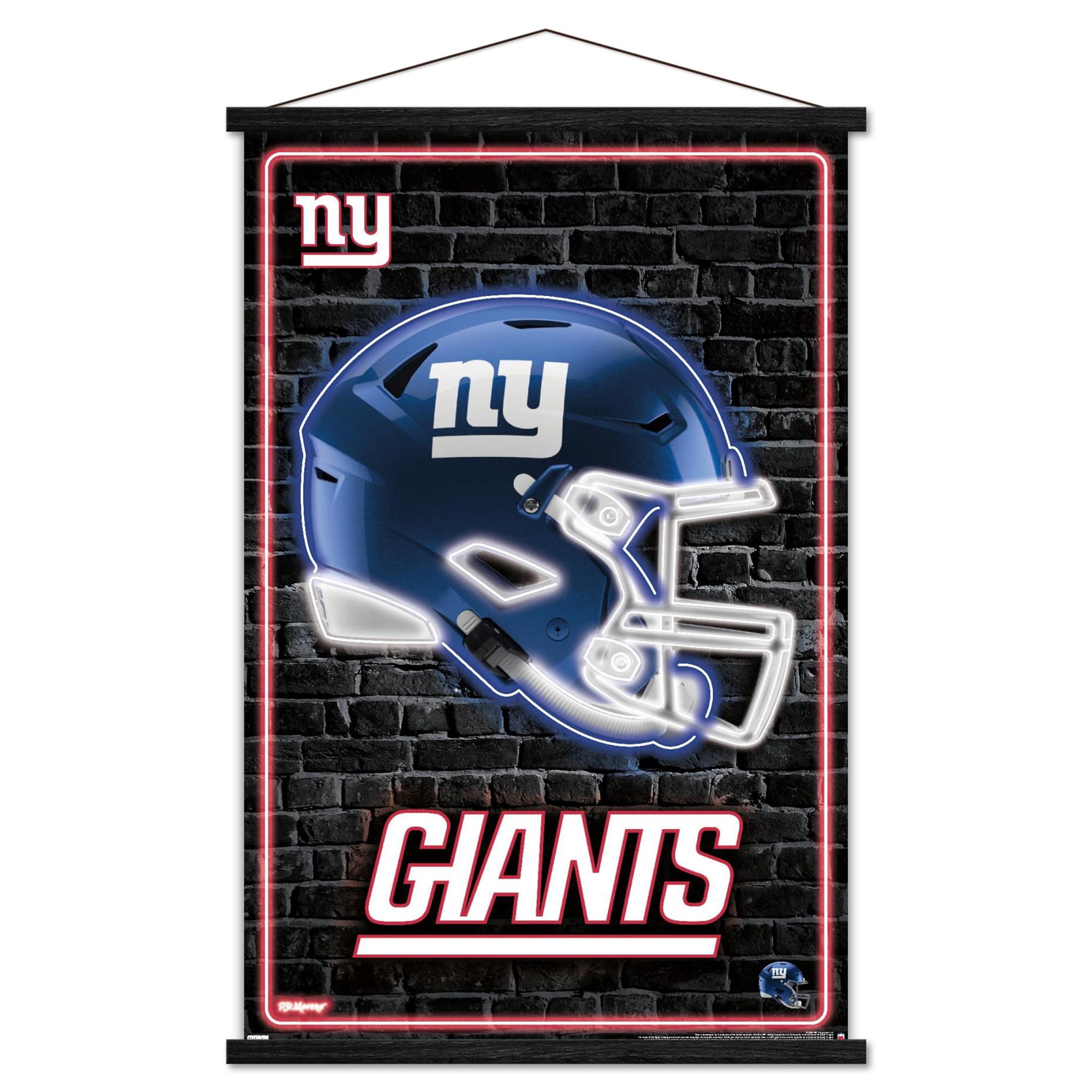 NFL New York Giants - Neon Helmet 23 Wall Poster with Magnetic Frame ...