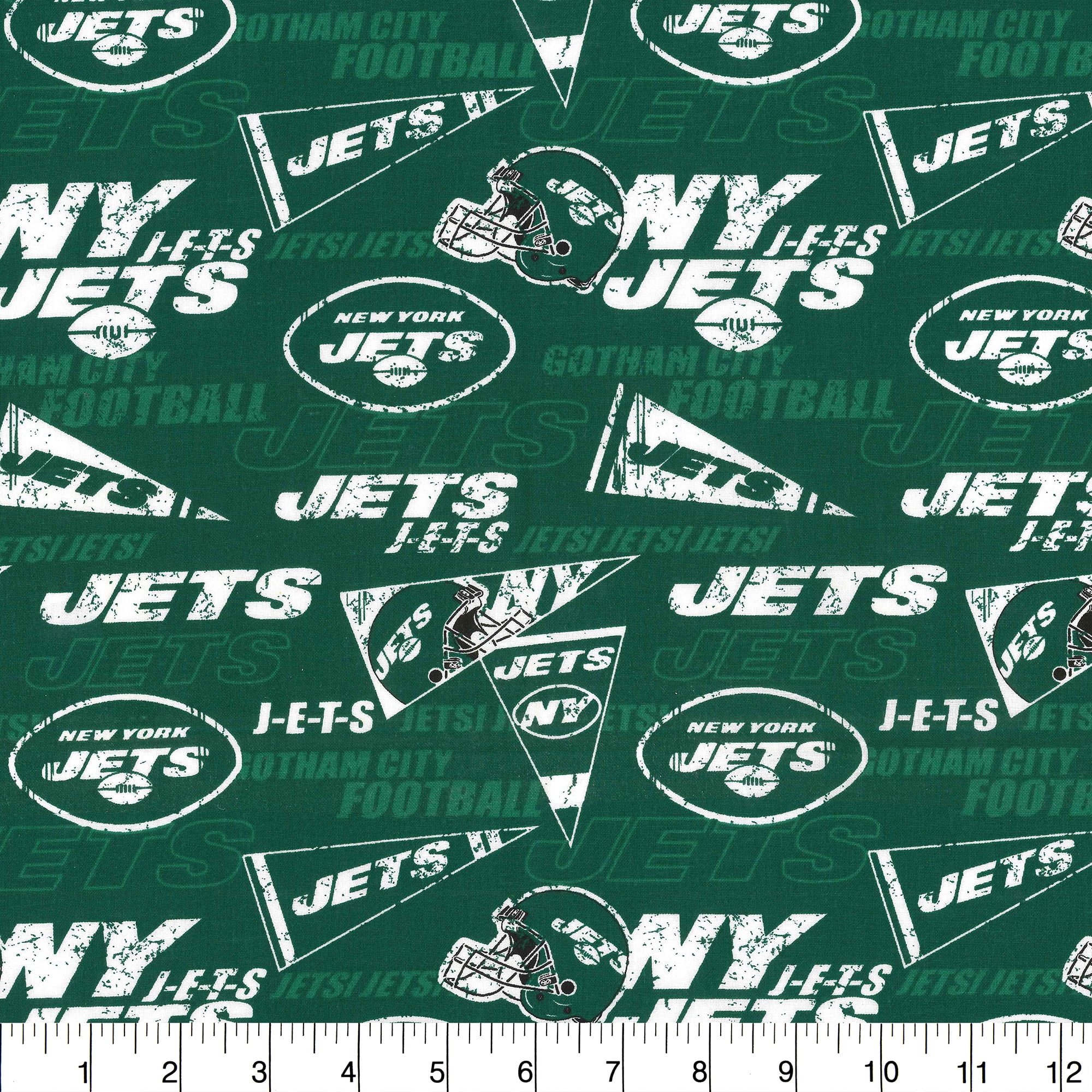 NFL New York Jets 58" 100% Cotton Sports Logo Craft Fabric By the Yard ...