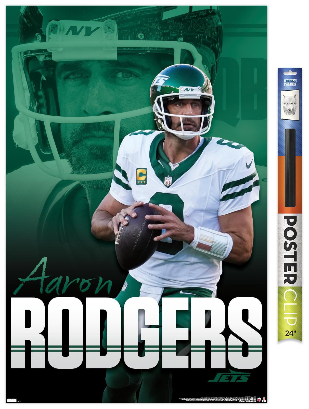 NFL New York Jets - Aaron Rodgers 24 Wall Poster, 22.375" x 34 ...
