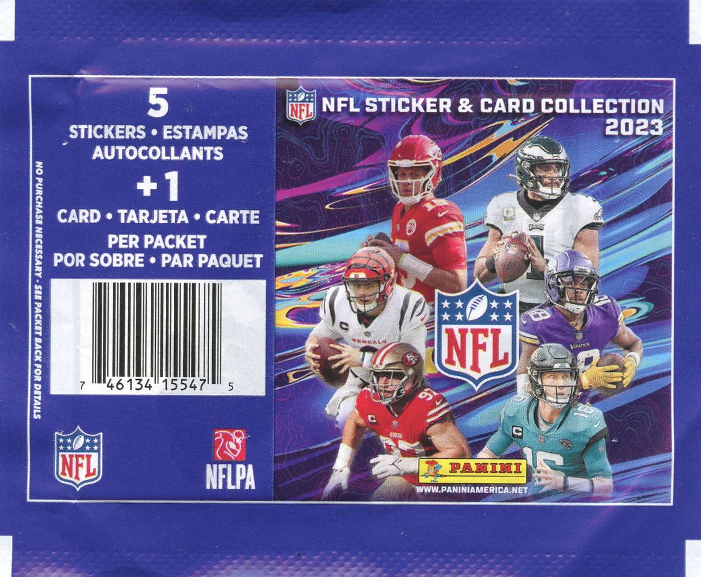 Panini NFL 2023 Player Trading Sticker Collection Pack (5 Stickers + 1 ...
