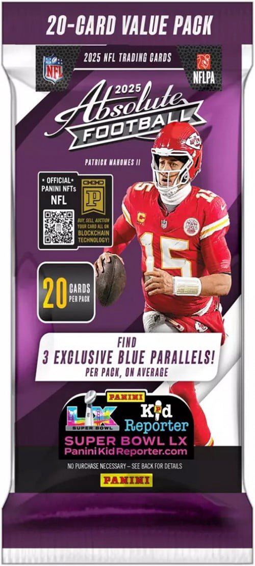 NFL Panini 2025 Absolute Football Trading Card VALUE Pack (20 Cards ...