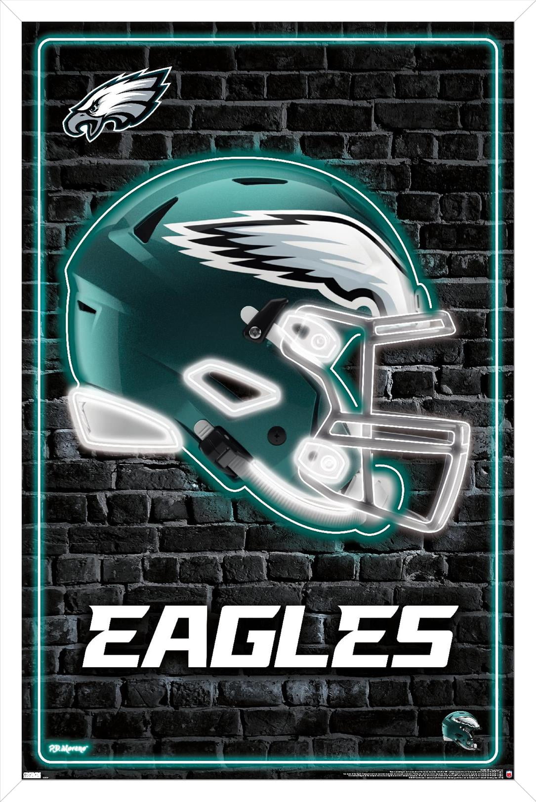 NFL Philadelphia Eagles - Neon Helmet 23 Wall Poster, 14.725" x 22.375 ...