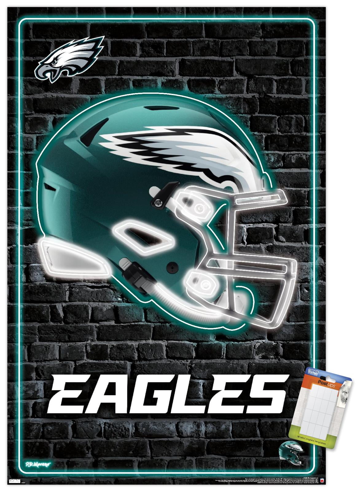 NFL Philadelphia Eagles - Neon Helmet 23 Wall Poster, 14.725" x 22.375 ...