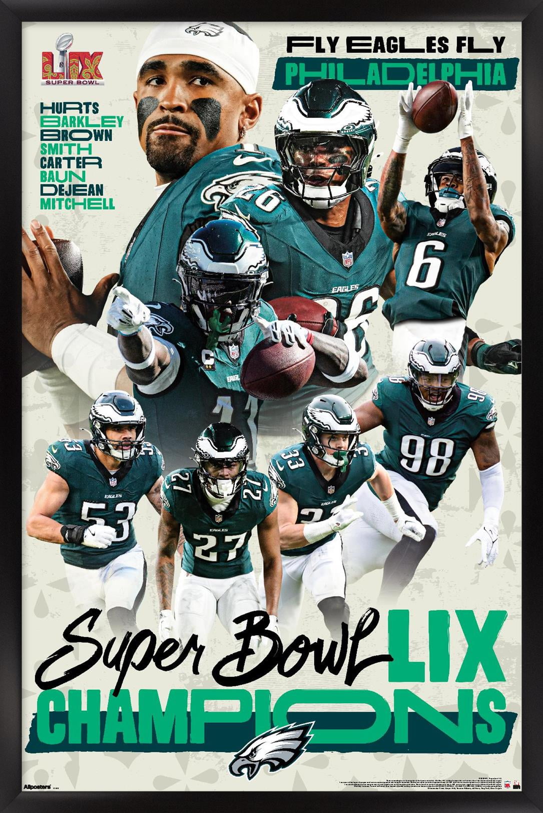 NFL Philadelphia Eagles - Super Bowl LIX Champions Wall Poster, 14.725 ...