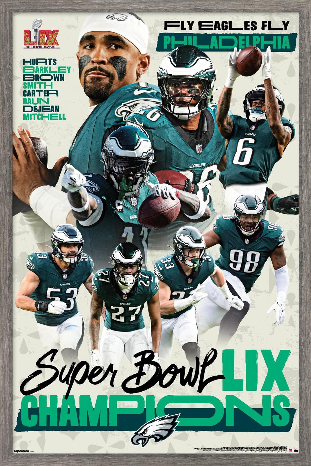 NFL Philadelphia Eagles - Super Bowl LIX Champions Wall Poster, 22.375 ...