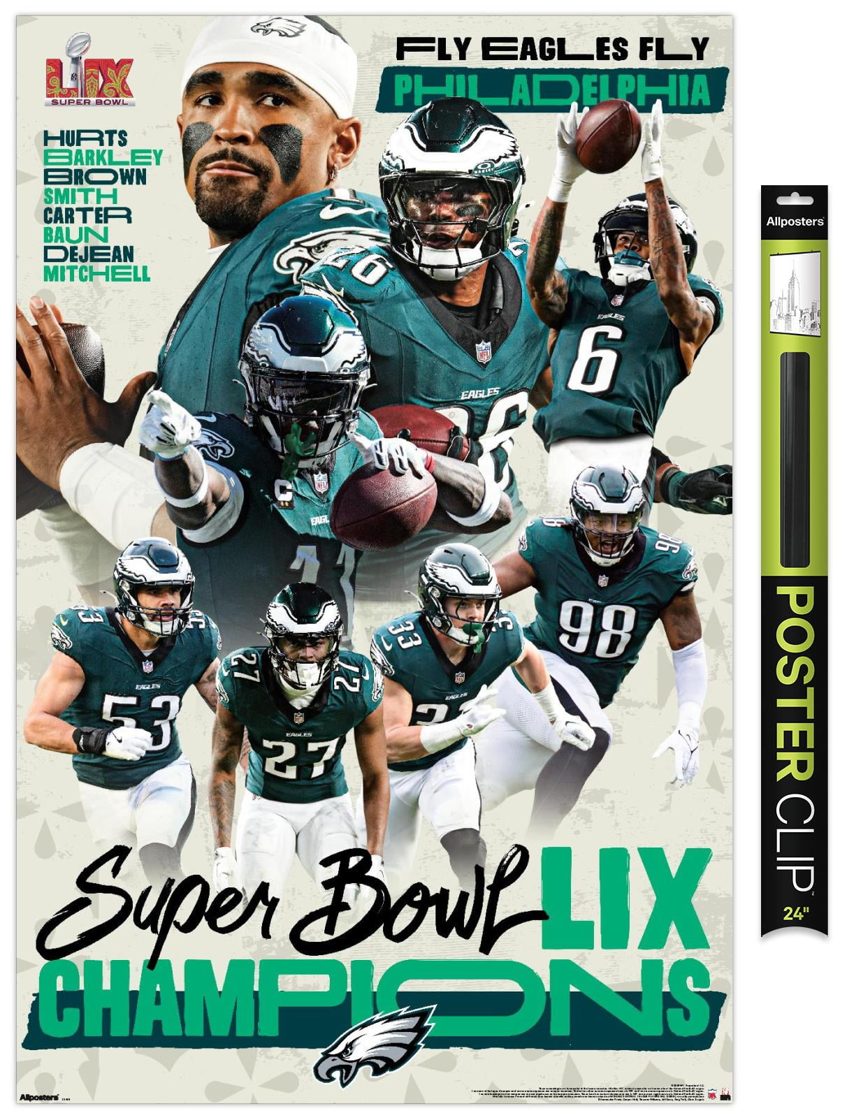 NFL Philadelphia Eagles - Super Bowl LIX Champions Wall Poster, 22.375 ...