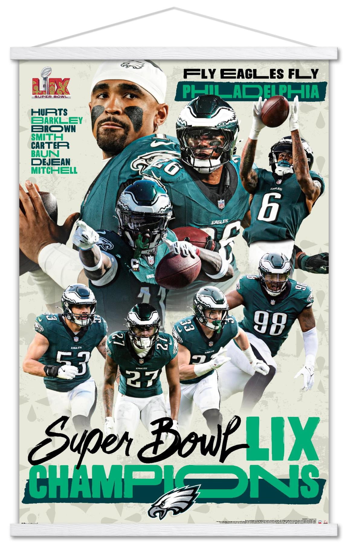 NFL Philadelphia Eagles - Super Bowl LIX Champions Wall Poster with ...