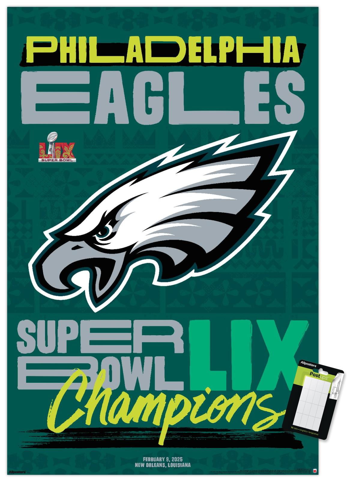 NFL Philadelphia Eagles - Super Bowl LIX Team Logo Wall Poster, 14.725 ...