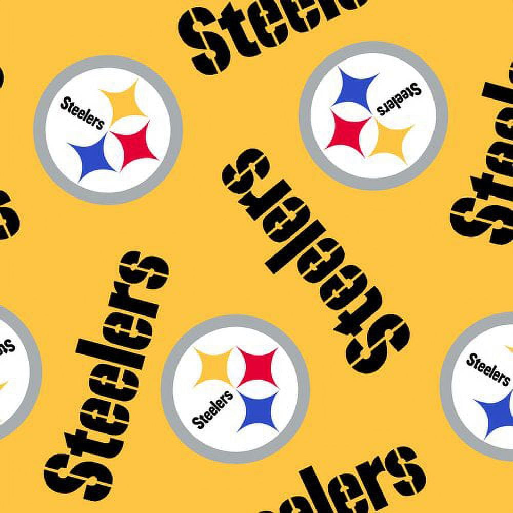 NFL Pittsburgh Steelers 58" 100% Polyester Fleece Sports Logo Fabric By ...
