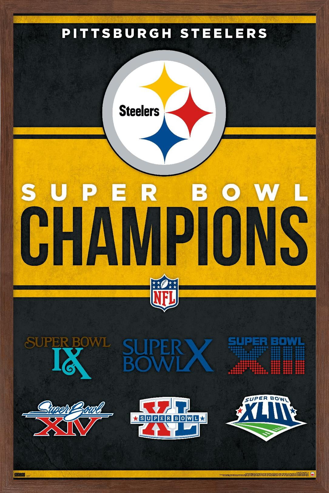 NFL Pittsburgh Steelers - Champions 23 Wall Poster, 14.725" x 22.375 ...