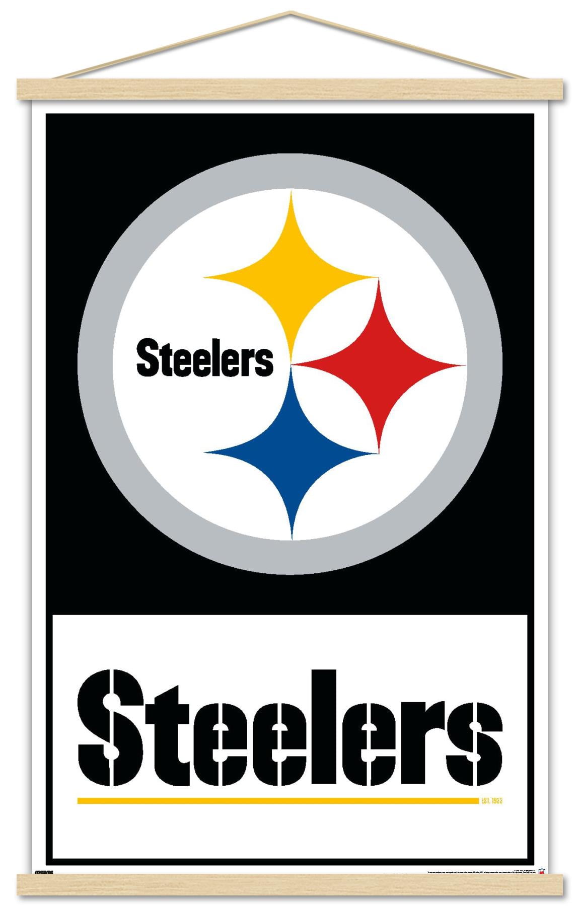 NFL Pittsburgh Steelers - Logo 21 Wall Poster with Magnetic Frame, 22. ...