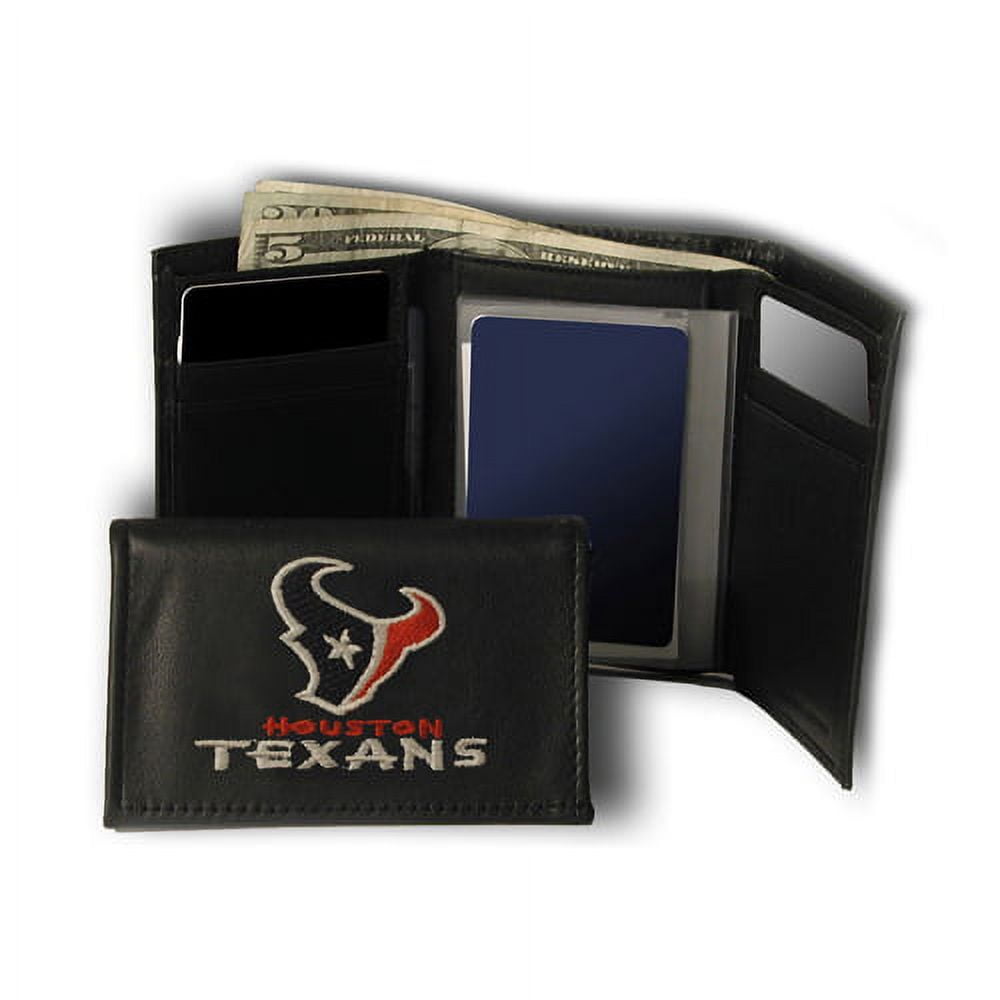NFL Rico Industries Embroidered Leather Trifold Wallet, Houston Texans ...