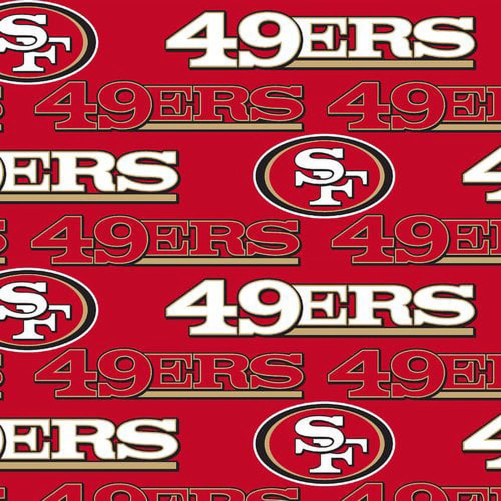 NFL San Francisco 49ers 58" 100% Polyester Fleece Sports Logo Fabric By ...
