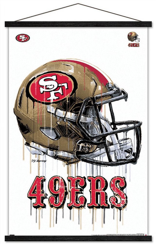 NFL San Francisco 49ers - Drip Helmet 20 Wall Poster with Magnetic ...