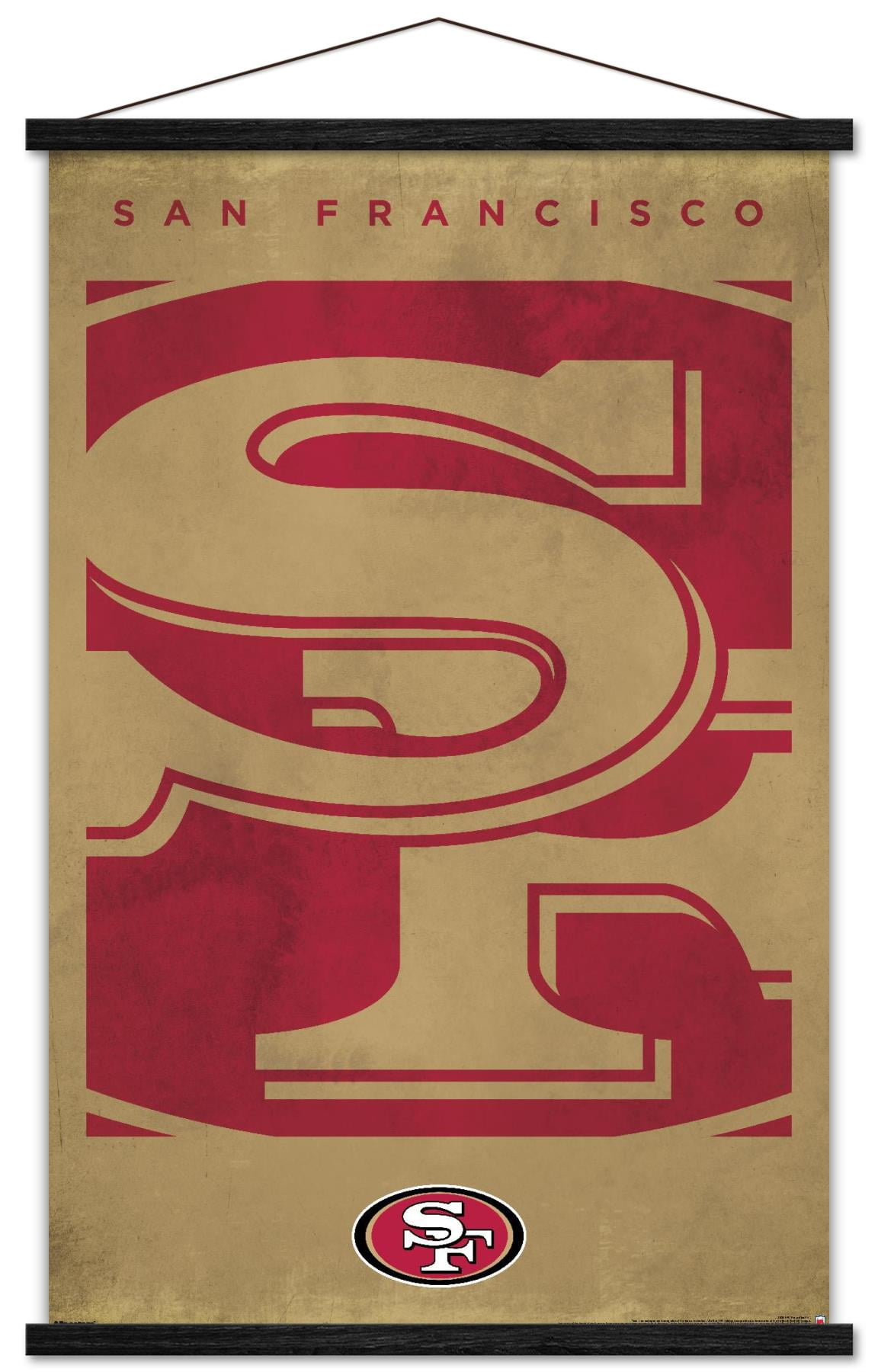 NFL San Francisco 49ers - Logo 25 Wall Poster with Magnetic Frame, 22. ...