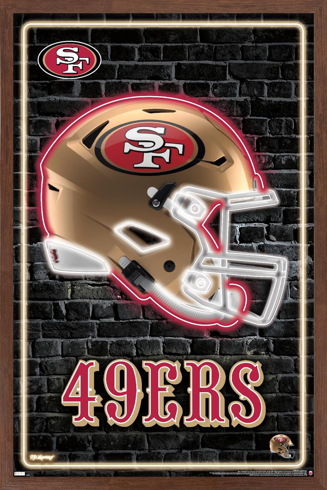 NFL San Francisco 49ers - Neon Helmet 23 Wall Poster, 14.725" x 22.375 ...
