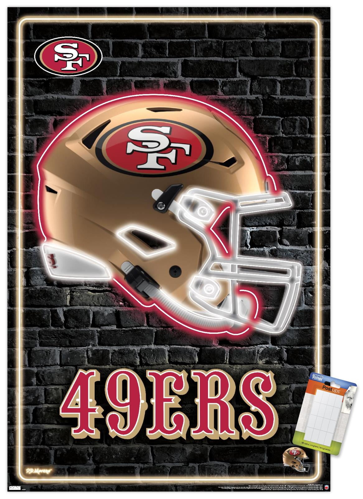 NFL San Francisco 49ers - Neon Helmet 23 Wall Poster, 22.375" x 34 ...