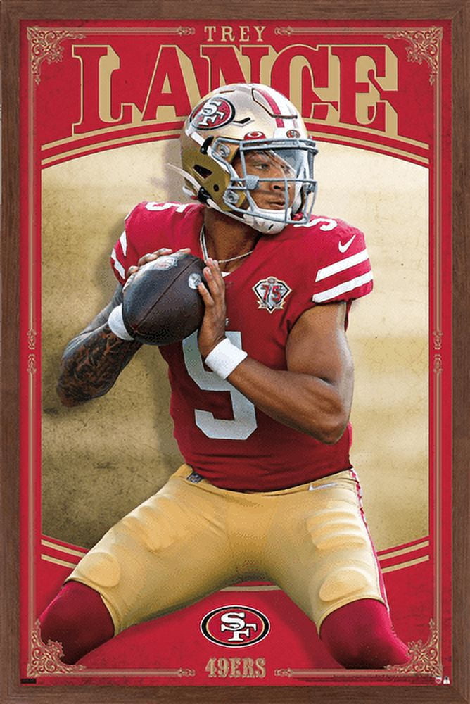 NFL San Francisco 49ers - Trey Lance 21 Wall Poster, 22.375" x 34", Framed - Walmart.com
