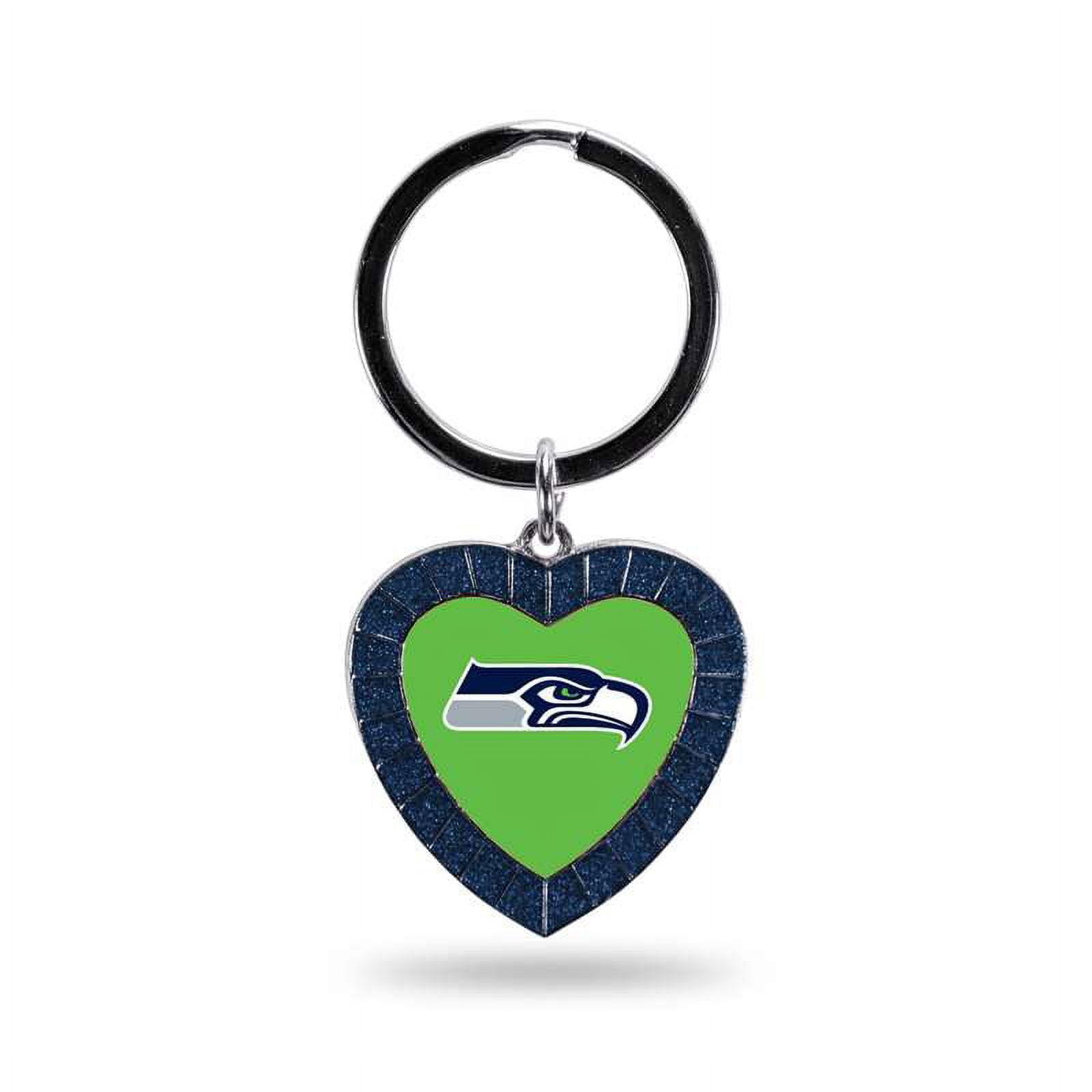 NFL Seattle Seahawks NFL Rhinestone Heart Colored Keychain, Navy, 3 ...