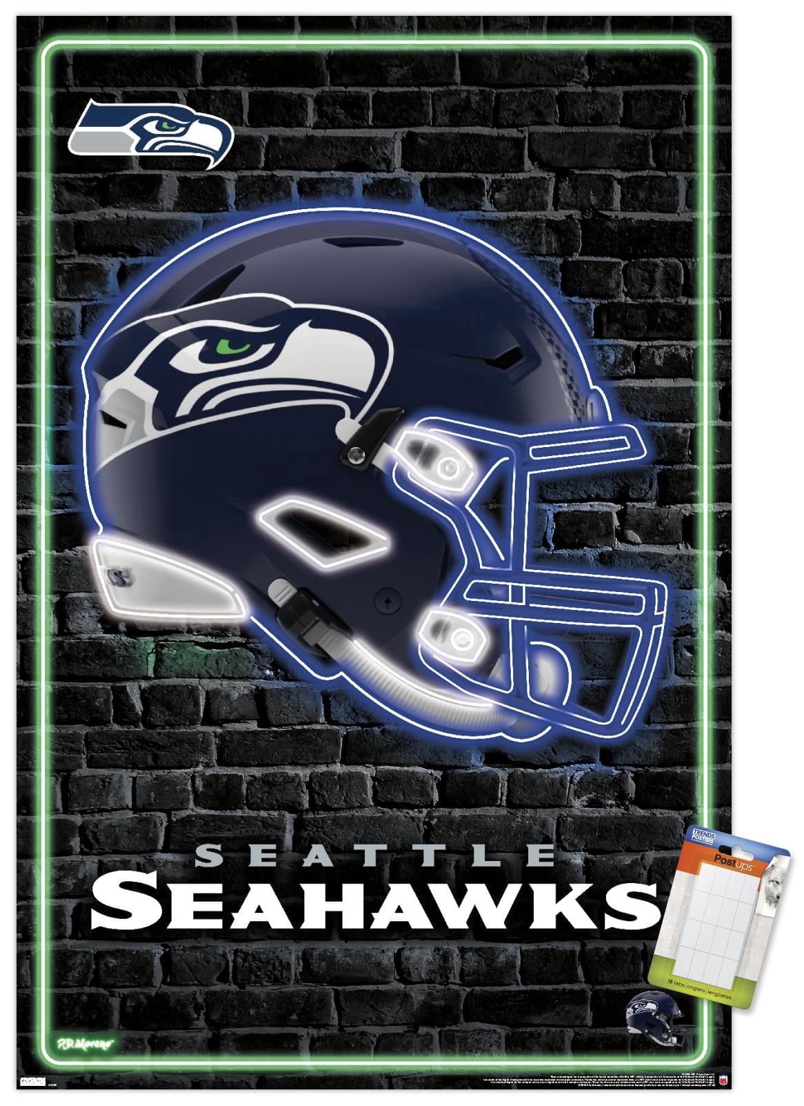 NFL Seattle Seahawks - Neon Helmet 23 Wall Poster, 22.37" x 34 ...