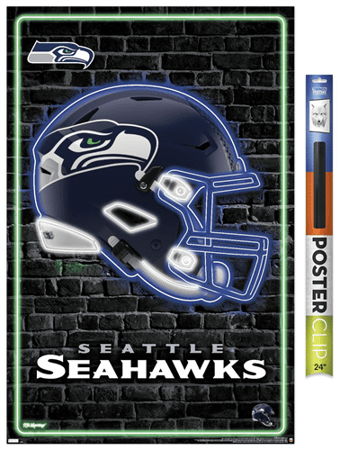 NFL Seattle Seahawks - Neon Helmet 23 Wall Poster, 22.375" x 34 ...