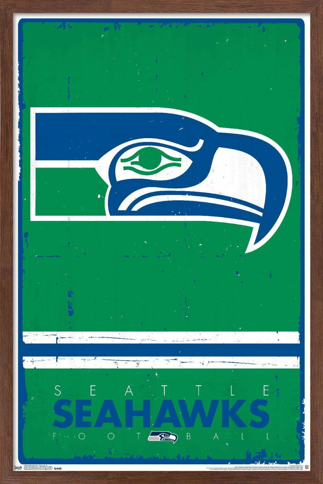 NFL Seattle Seahawks - Retro Logo 15 Wall Poster, 14.725" x 22.375 ...