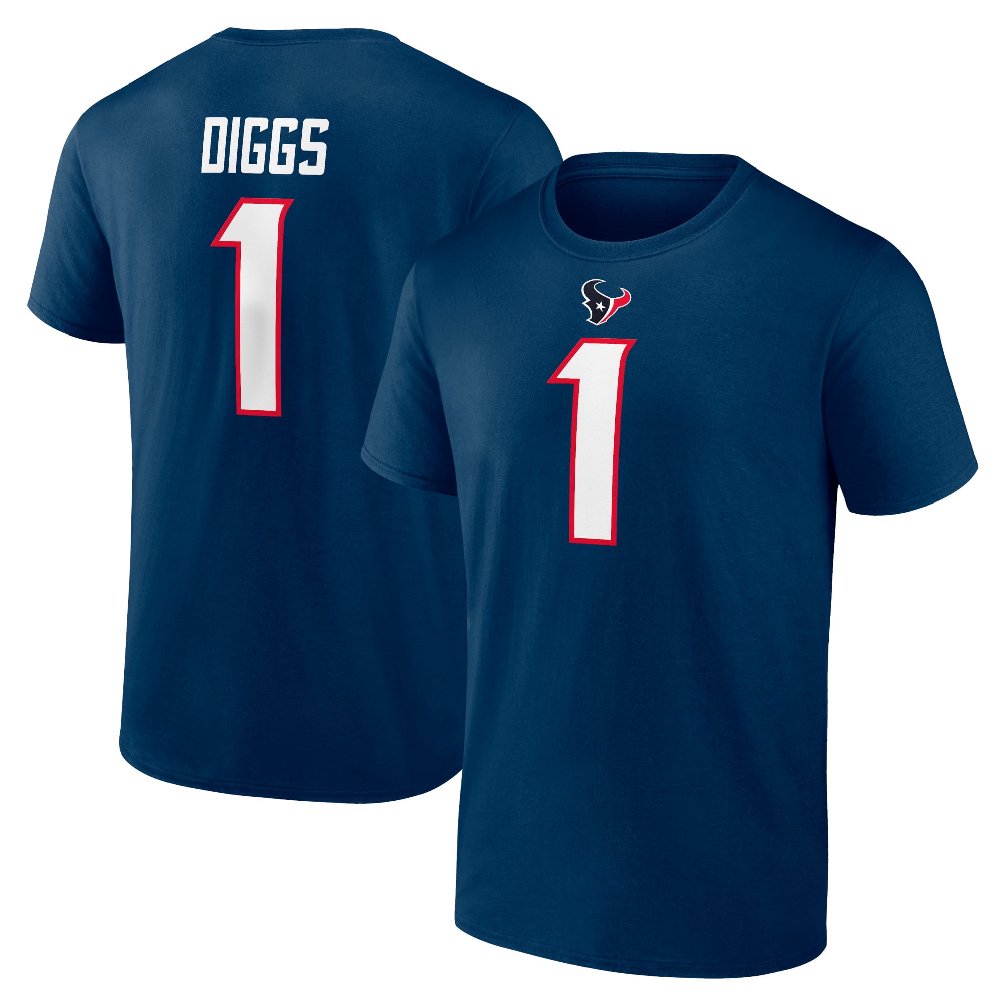 NFL TEXANS Men's Primary Color Short Sleeve Cotton Crew Tee Name ...