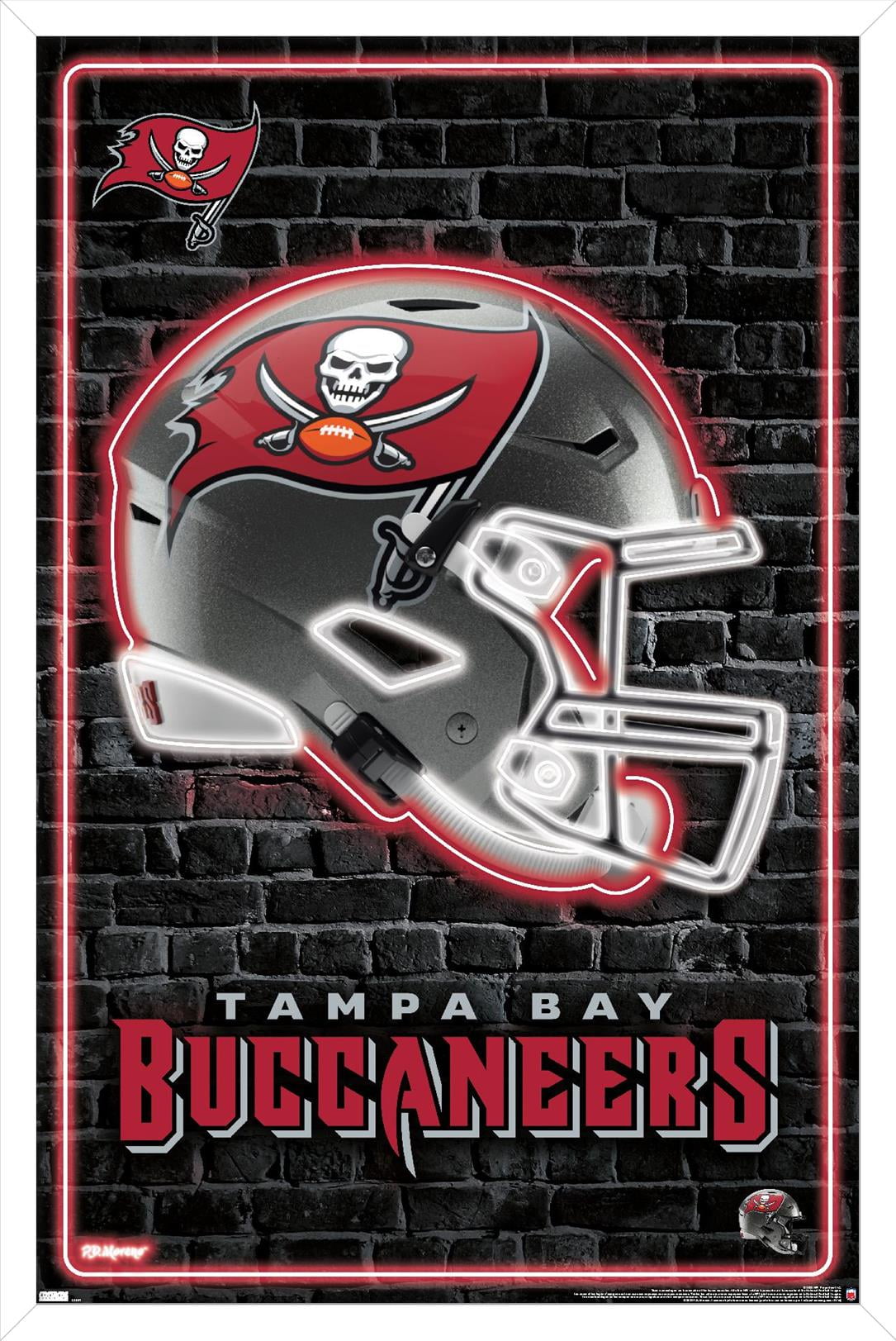 NFL Tampa Bay Buccaneers - Neon Helmet 23 Wall Poster, 14.725" x 22.375 ...