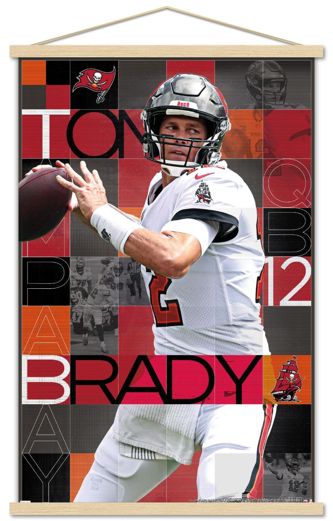 NFL Tampa Bay Buccaneers - Tom Brady 20 Wall Poster with Wooden ...