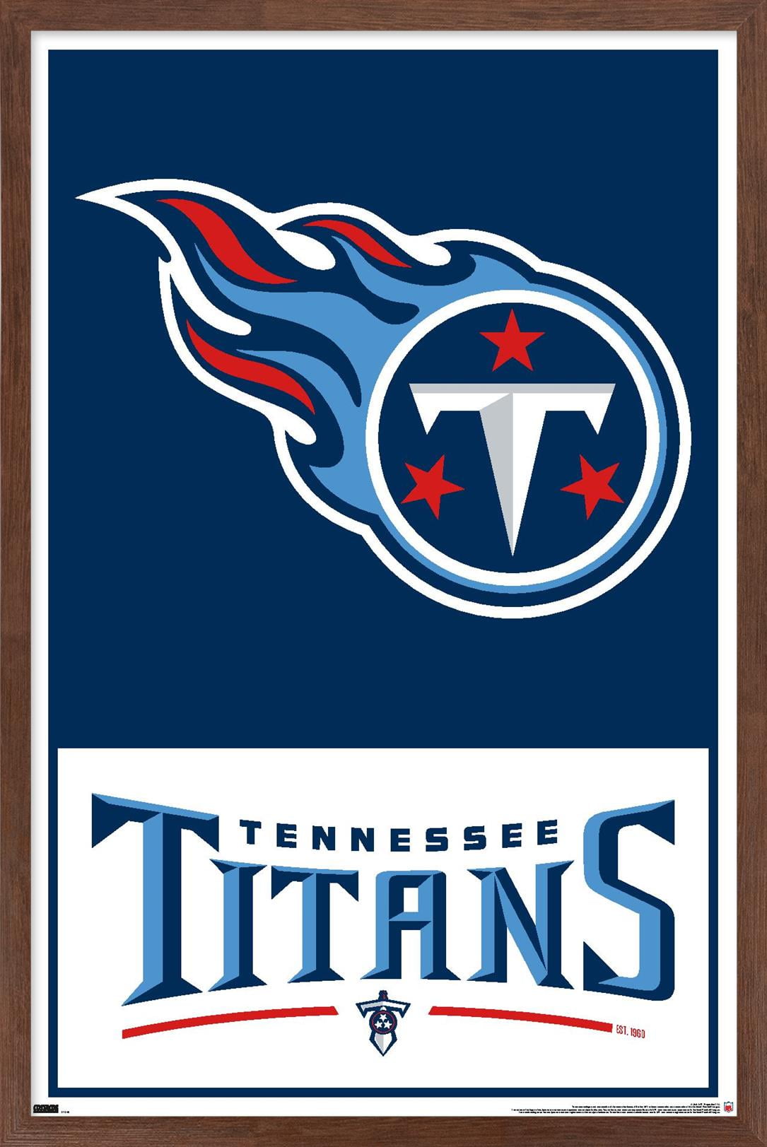 NFL Tennessee Titans - Logo 21 Wall Poster, 14.725" x 22.375", Framed ...