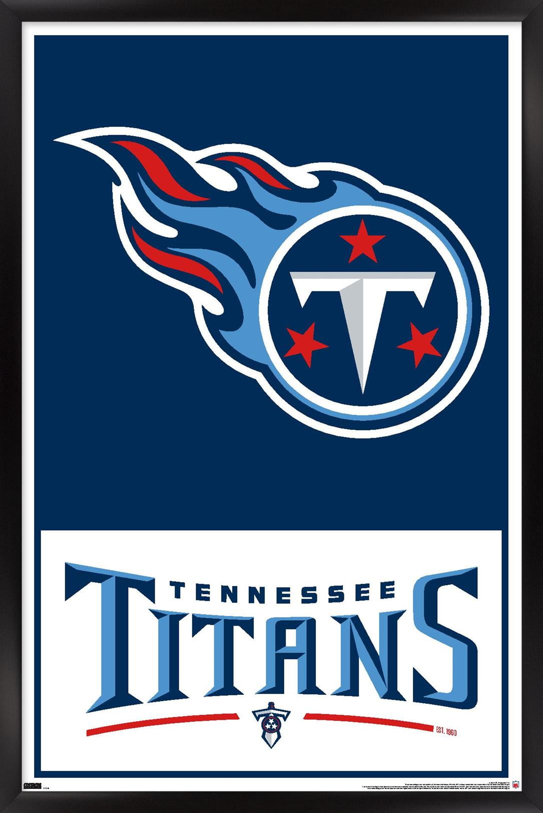 NFL Tennessee Titans - Logo 21 Wall Poster, 14.725" x 22.375", Framed ...