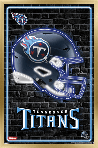 NFL Tennessee Titans - Neon Helmet 23 Wall Poster, 22.375" x 34" Framed ...