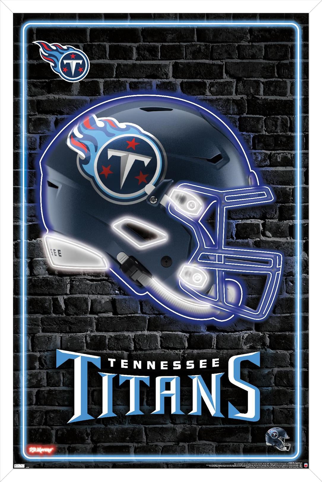NFL Tennessee Titans - Neon Helmet 23 Wall Poster, 22.375" x 34" Framed ...