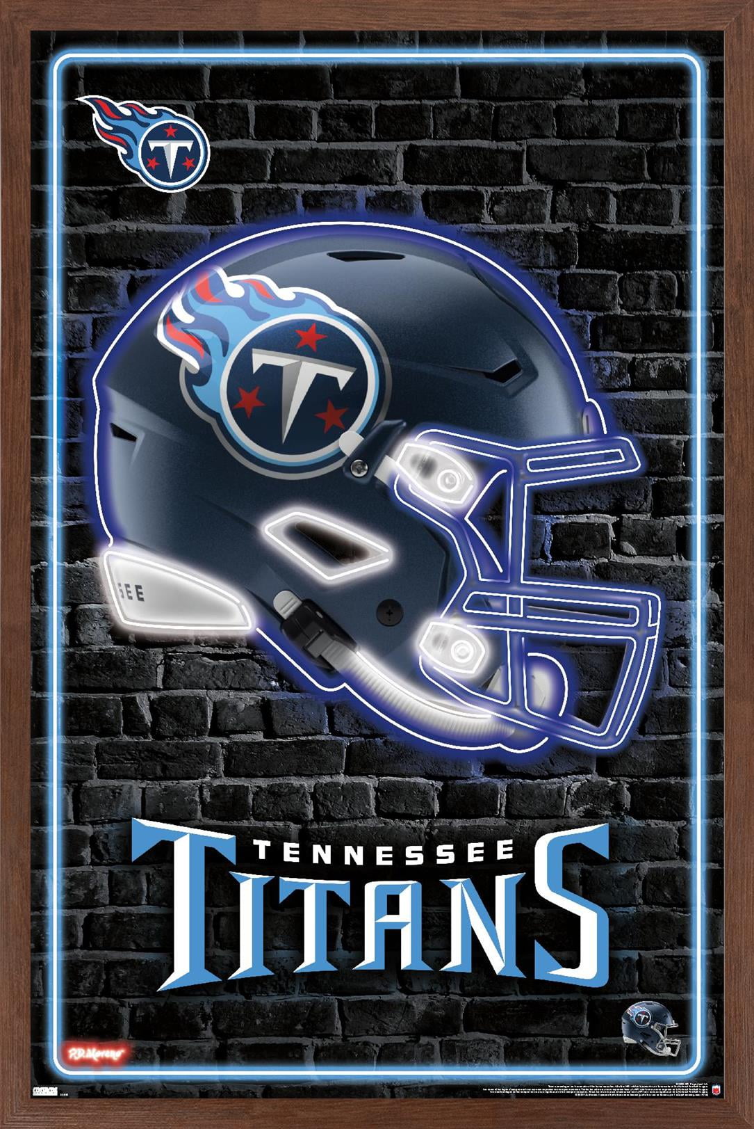 NFL Tennessee Titans - Neon Helmet 23 Wall Poster, 22.375" x 34" Framed ...