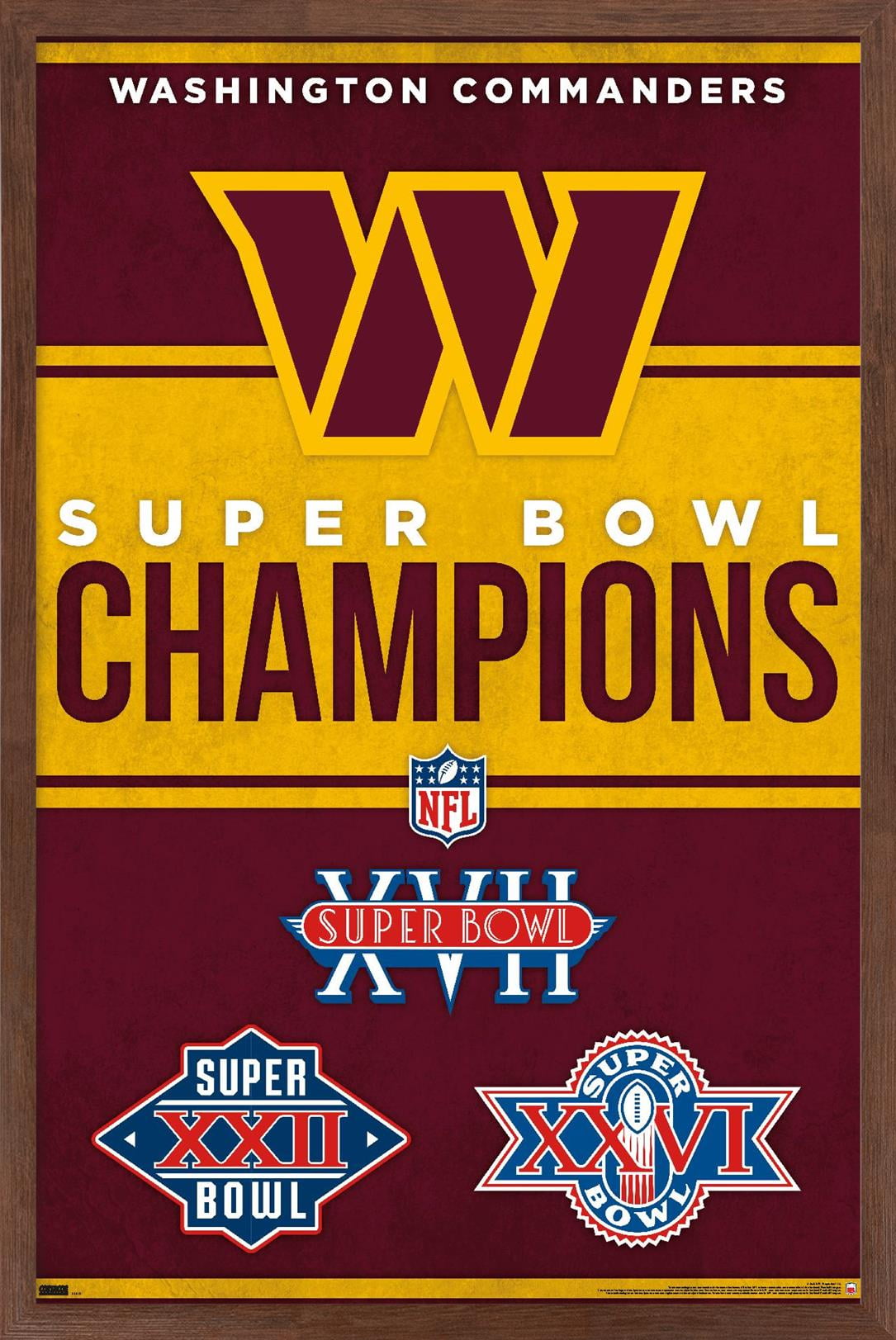 NFL Washington Commanders - Champions 23 Wall Poster, 14.725" x 22.375 ...