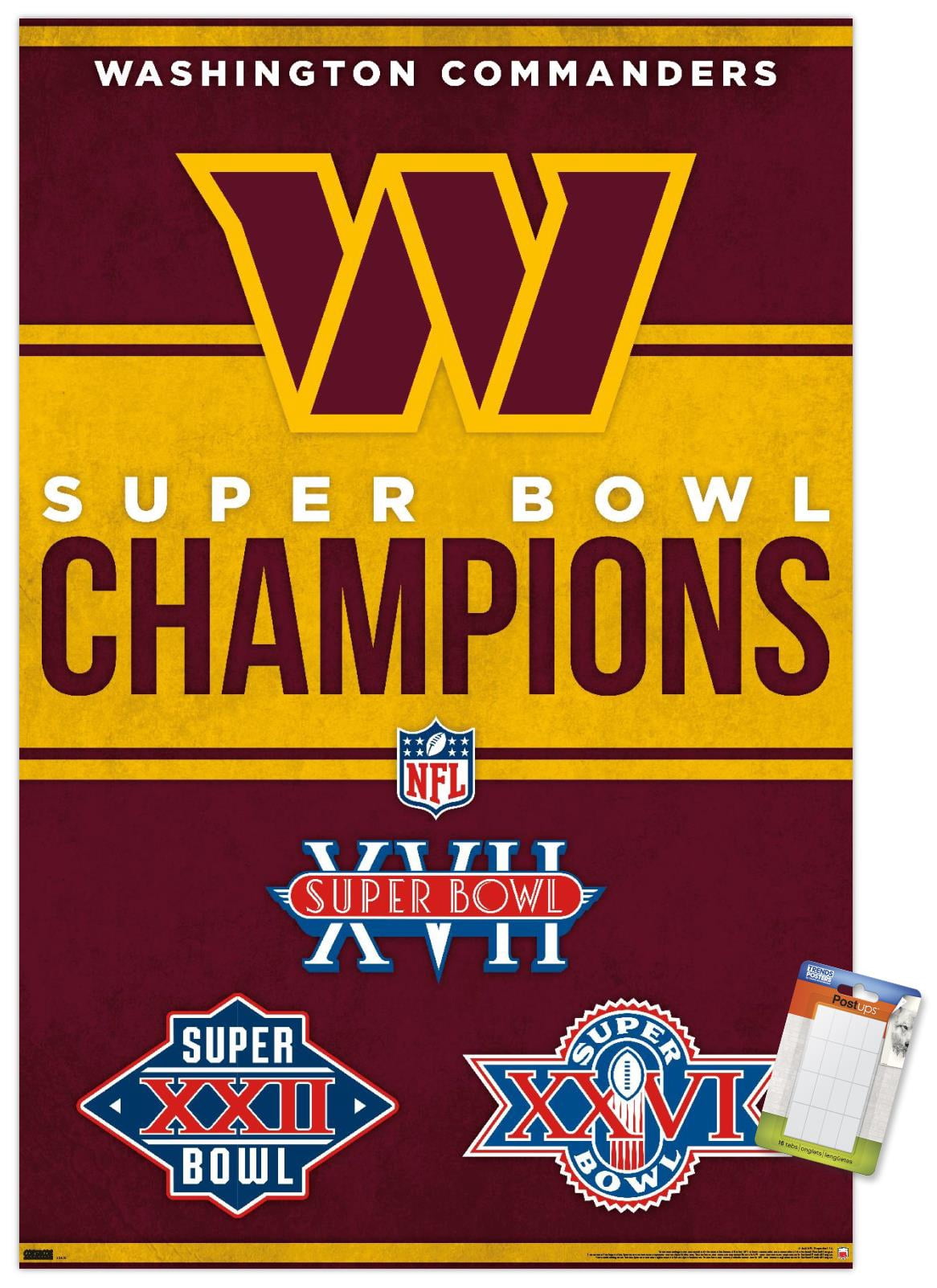 NFL Washington Commanders - Champions 23 Wall Poster, 14.725" x 22.375 ...