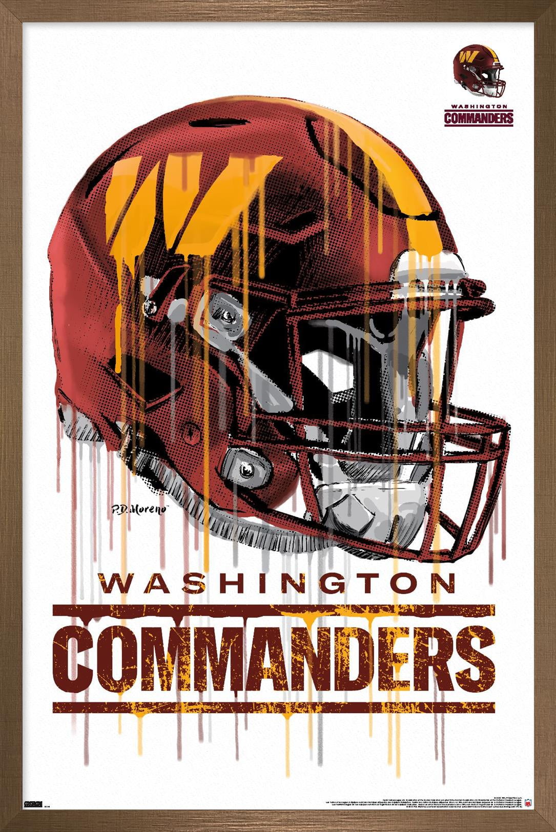 NFL Washington Commanders - Drip Helmet 22 Wall Poster, 22.375" x 34 ...
