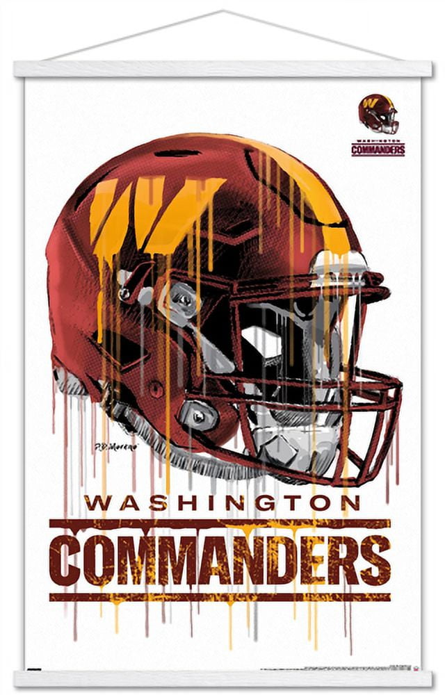 NFL Washington Commanders - Drip Helmet 22 Wall Poster with Magnetic ...