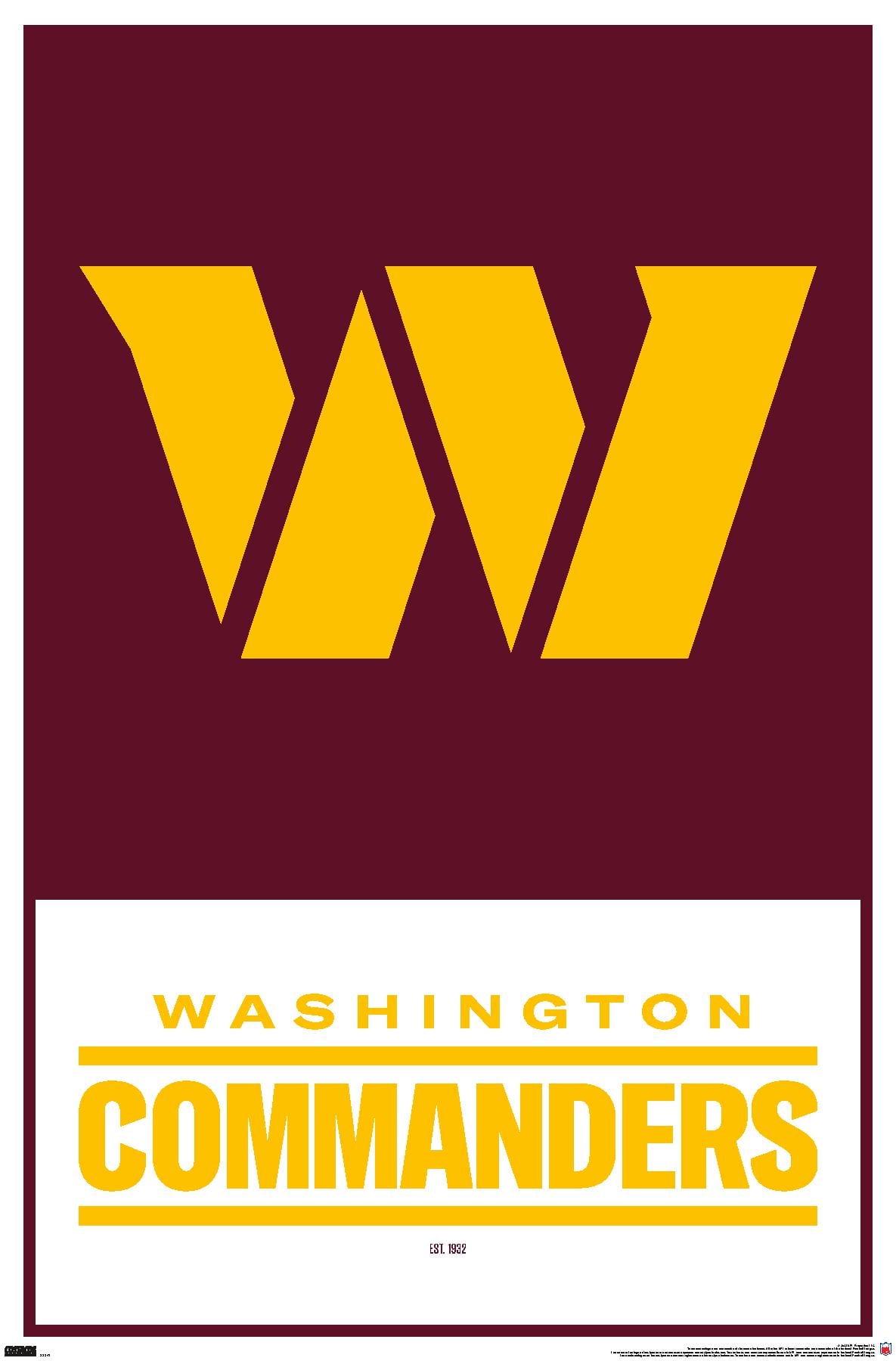 NFL Washington Commanders - Logo 22 Wall Poster, 22.375" x 34 ...