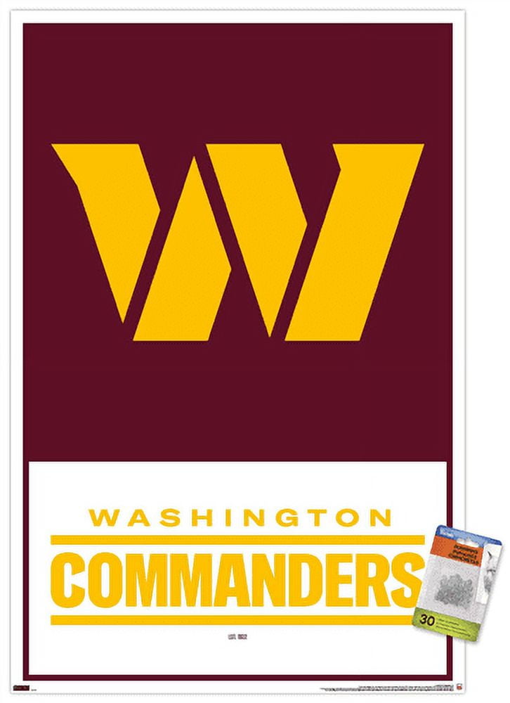 NFL Washington Commanders - Logo 22 Wall Poster with Push Pins, 22.375 ...