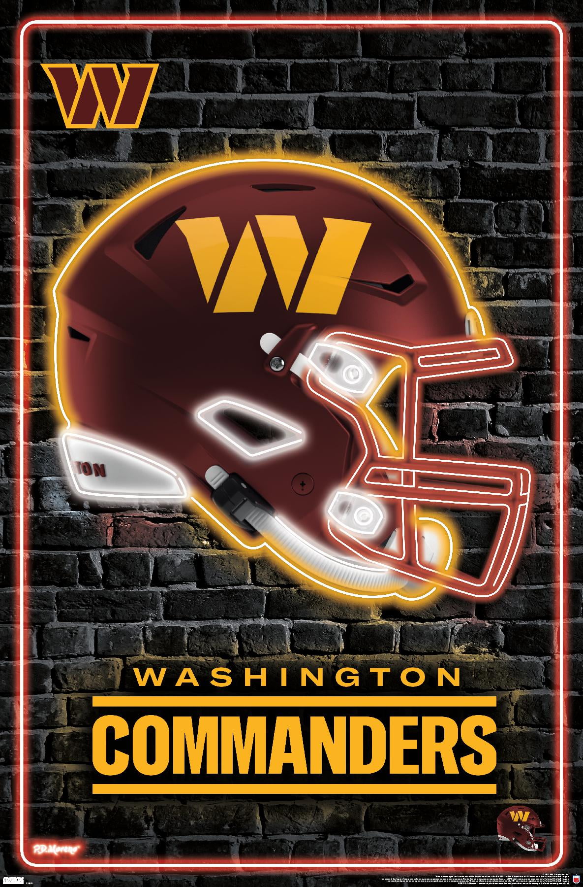 NFL Washington Commanders - Neon Helmet 23 Wall Poster, 22.375" x 34 ...