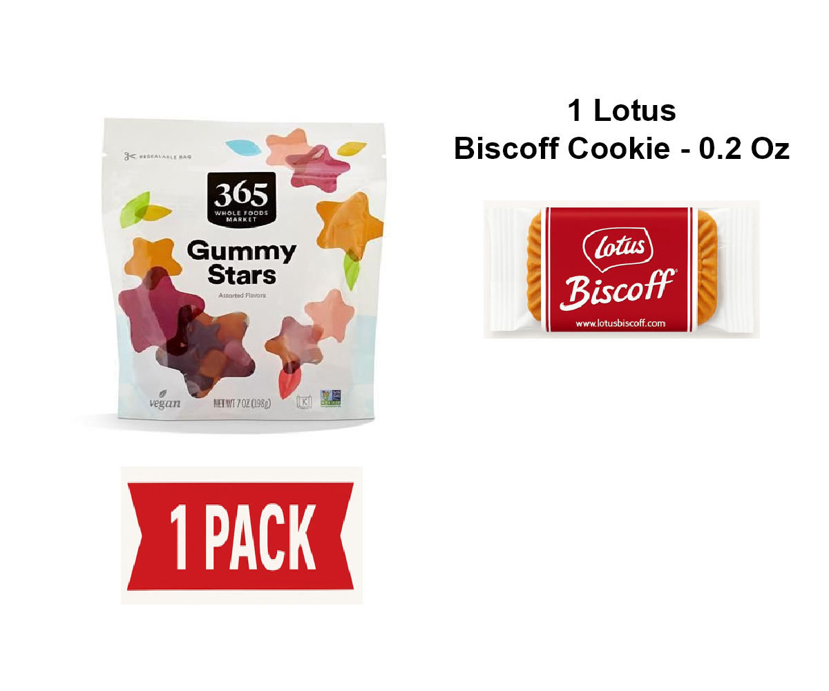 NFMarket, Assorted Flavor Gummy Stars, 7 Ounce - Pack Of 1 & Lotus ...