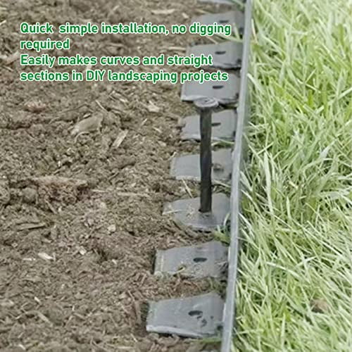 NFNSIG Lawn Edging Roll Kit with 30 Spikes No Dig Landscape Edging ...