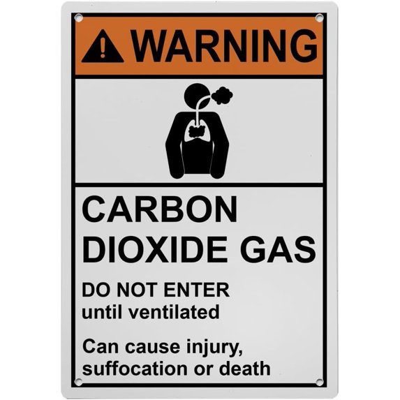NFPA 12 CO2 Sign 8"x12" - Carbon Dioxide Gas Warning Sign (Risk of ...